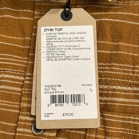 Prana | Tops | Prana Dyri Bottom Down Top Blouse Antique Bronze Color 79 Large L | Poshmark